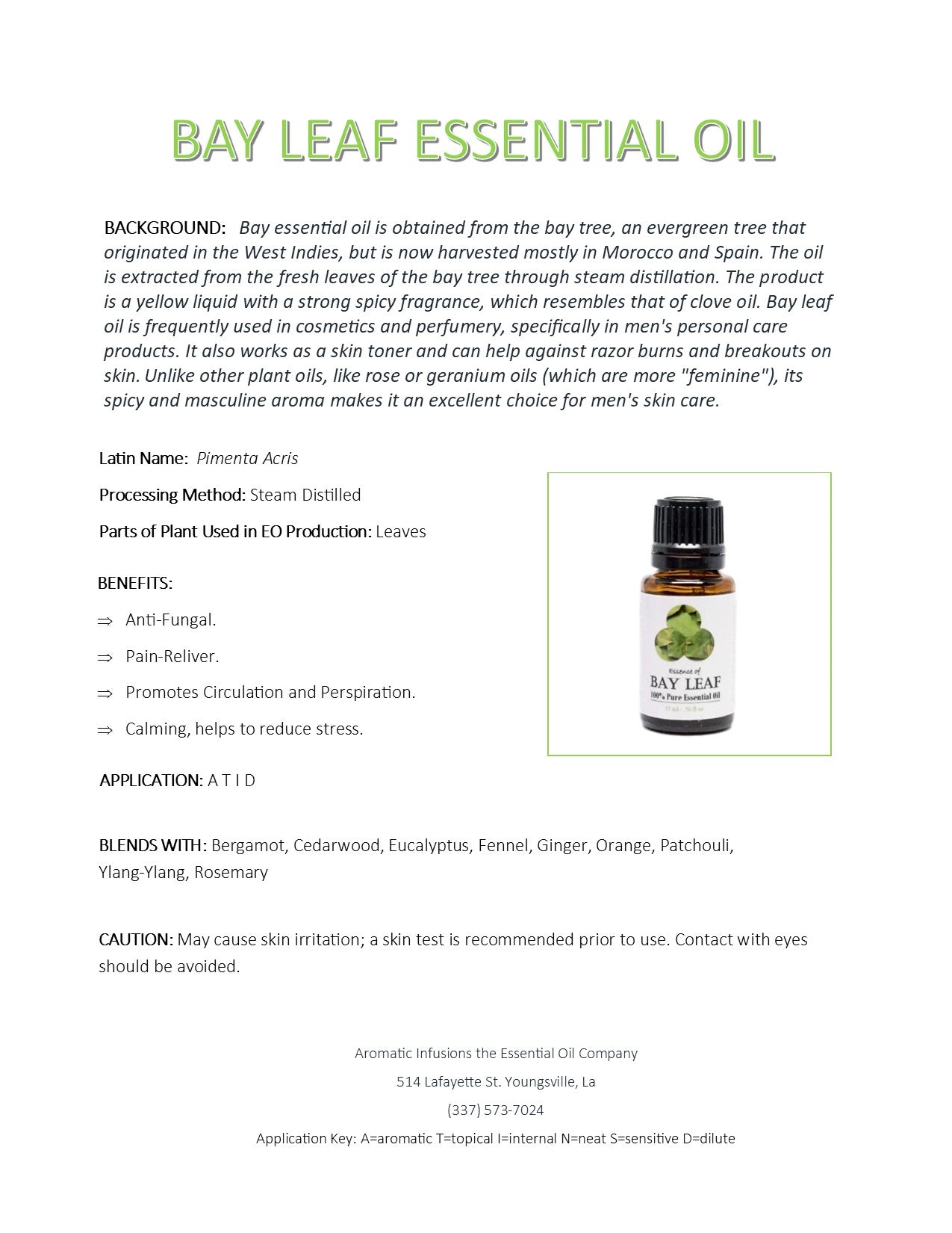 Bay Leaf Essential Oil 15ml – Aromatic Infusions