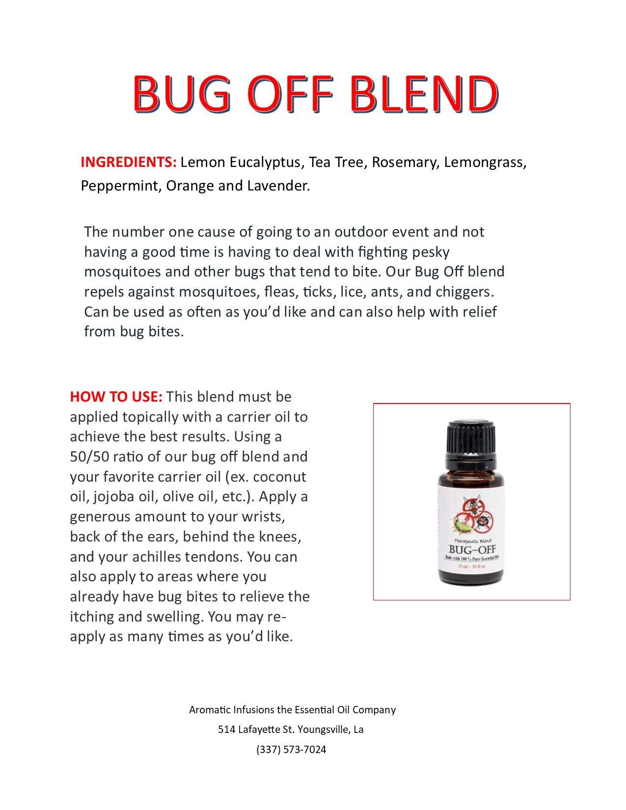 Bug Off Blend 15ml – Aromatic Infusions